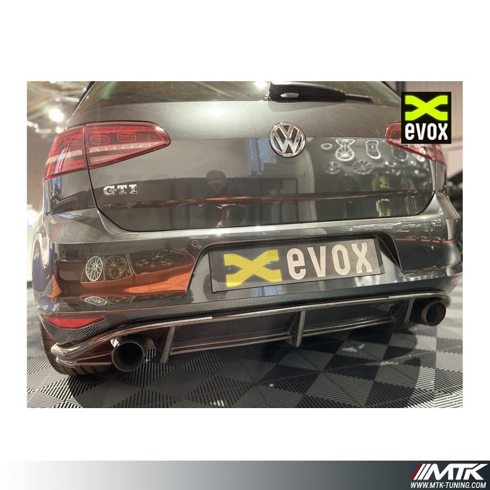 Diffuseur arrière EVOX SuperSport en Carbone VW Golf VII R Ph1 de 2014 ...