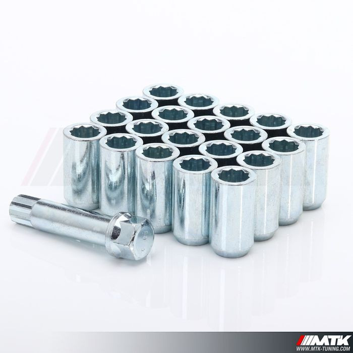 Pack de 20 écrous + clé avec tête en étoile 12x150 clé en 19