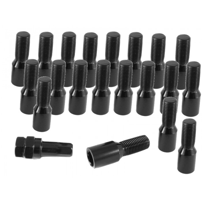 Pack de 20 vis noir + clé avec tête en étoile 14x150