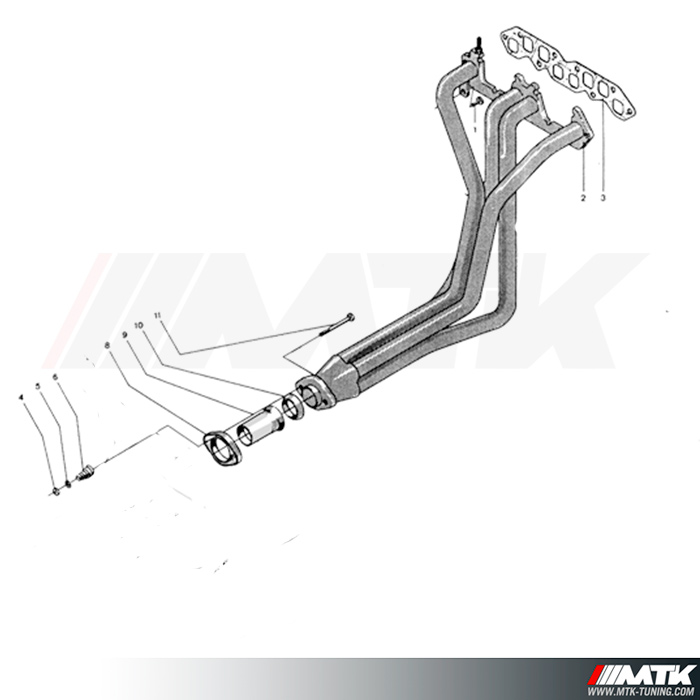 Collecteur RC Racing KCE41TE41A Renault 11 / Renault 9 1.4 60-70cv