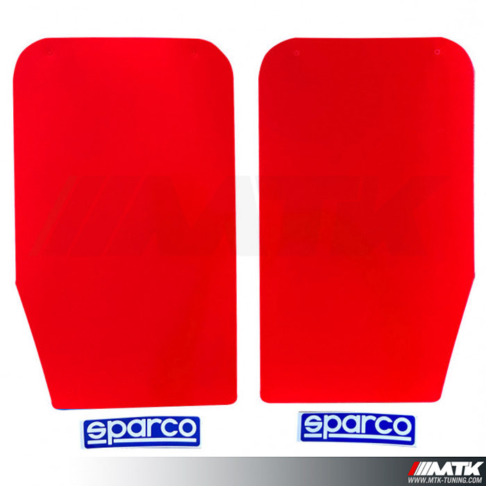 Paire de Bavette de roue Rouge Sparco en polyéthylène