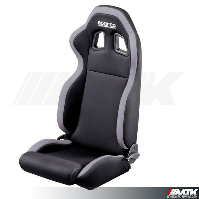 Siège baquet tourisme Sparco R100 Tissu noir - rouge - bleu
