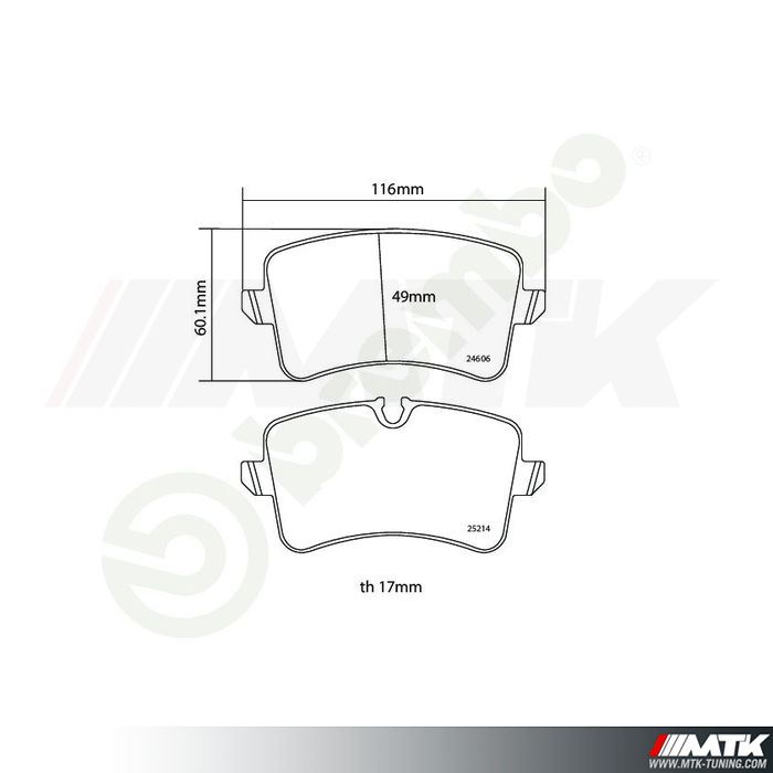 Plaquette de frein Brembo HP2000 pour Audi A4 - A6