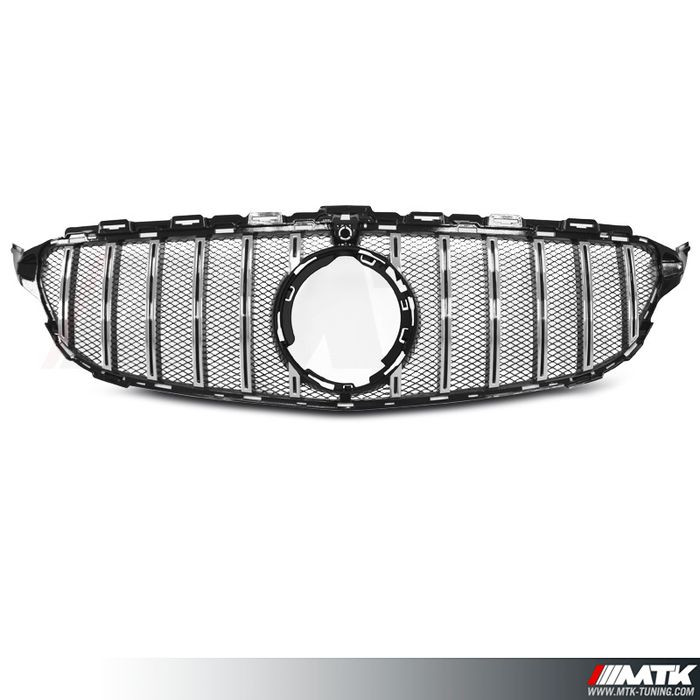 Calandre Noir et chrome Mercedes Classe C W205 Phase 2 2018 - 2021 en ...